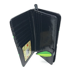 Shag Wear Sloth Large Wallet for Women Black 7"