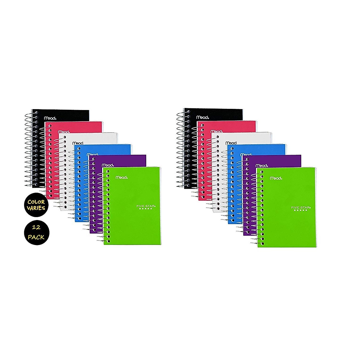 Five Star Fat Lil' Wirebound Notebook 200-Count, Colors May Vary, 12 Pack (45388)