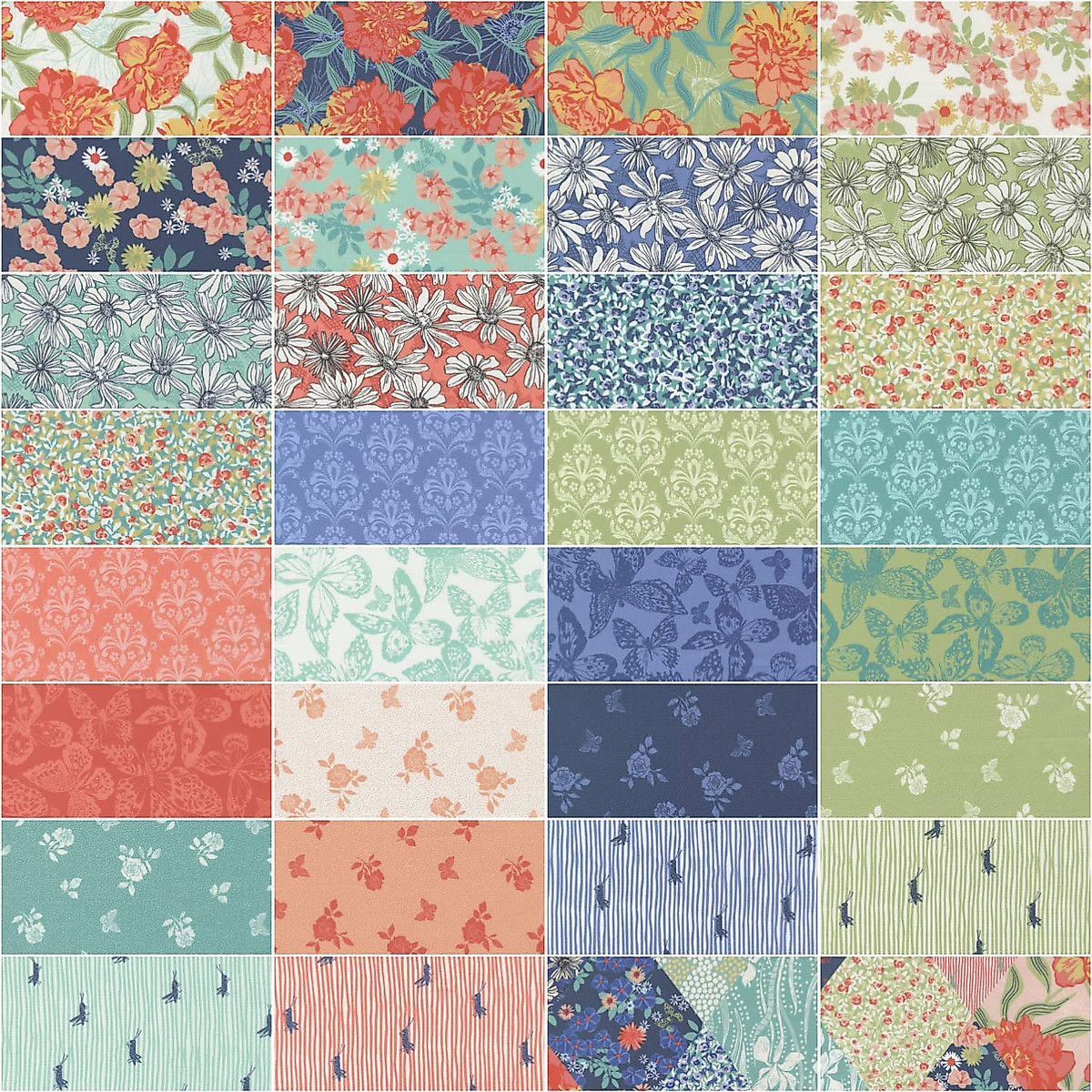Moda Fabrics Garden Society Charm Pack by Crystal Manning; 42-5'' Precut Fabric Quilt Squares, 5 Inches