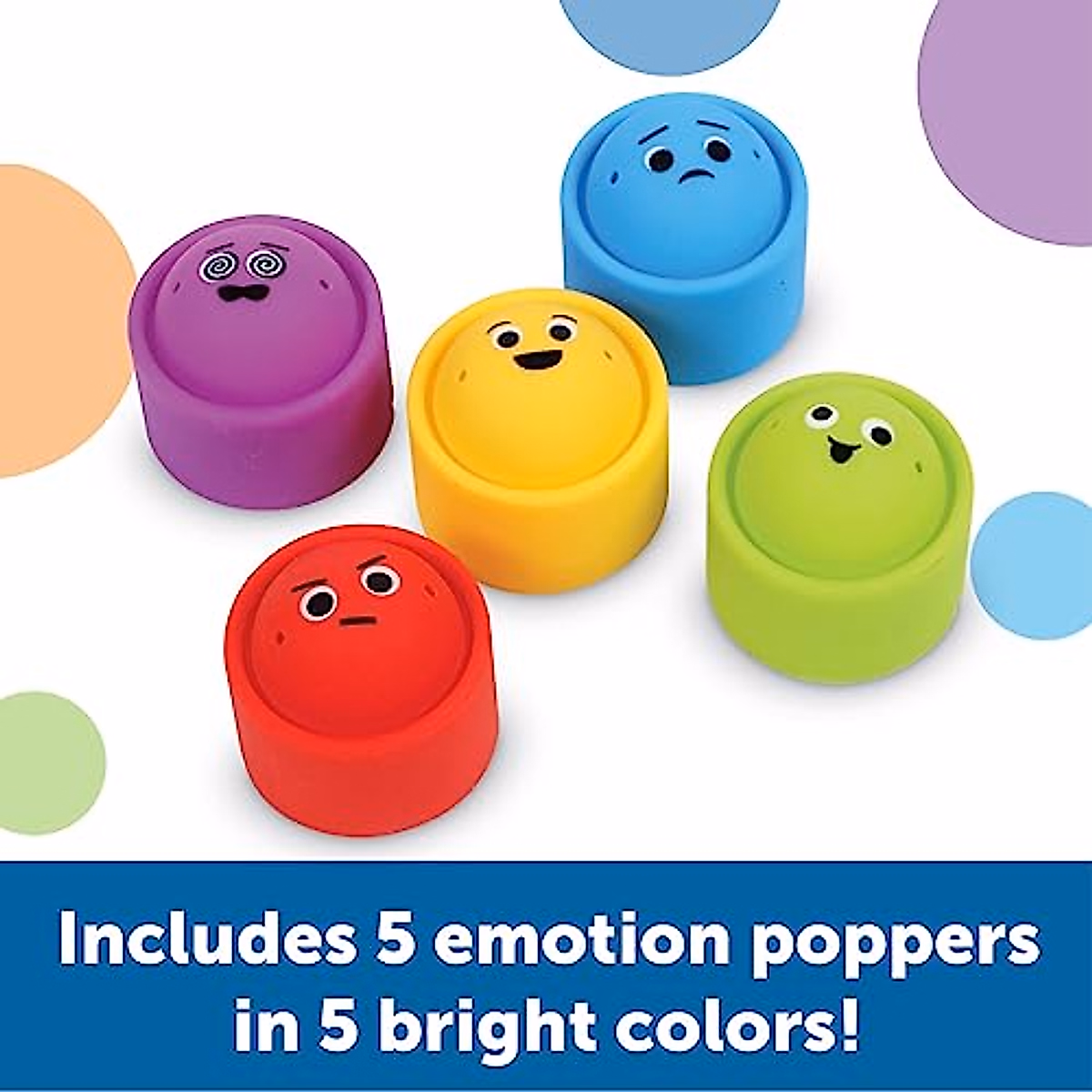 Learning Resources Rainbow Emotion Fidget Poppers, 5 Pieces, Ages 3+, Sensory Toys, Social-Emotional Learning,Sensory Toys for Toddlers,SEL Skills,fine Motor Skills