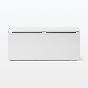 Muji 44596654 Steel Tap Storage Box, Flap Type, White Gray, Width 12.6 x Depth 3.9 x Height 5.5 inches (32 x 10 x 14 cm)
