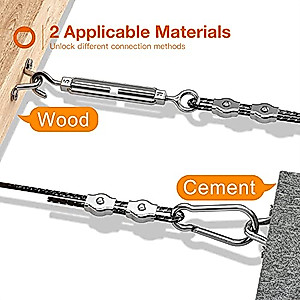 addlon - 164 FT Nylon Coated Stainless Steel Cable Hanging Kit for Outdoor String Lights, Stainless Steel Corrosion Resistant, Outdoor String Light Suspension kit Guide Wire for Patio, Garden