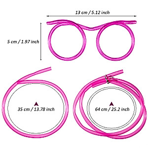8 Pieces Silly Straw Glasses, Eyeglasses Straws Crazy Reusable Fun Loop Straws Novelty Drinking Eyeglasses Straw for Kids Party Annual Meeting, Fun Parties, Birthday (8 Colors)