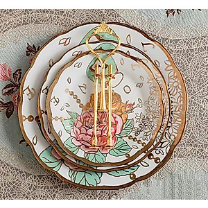 3 Tier Ceramic Vintage Cake Stand with Beautiful Classic Rose Pattern, Food Rack for Displaying Cake Platter