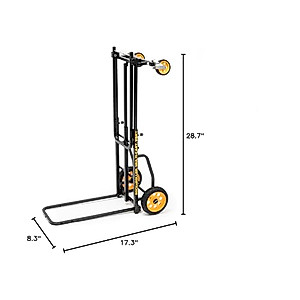 Rock-N-Roller R6RT (Mini) 8-in-1 Folding Multi-Cart/Hand Truck/Dolly/Platform Cart/29" to 42.5" Telescoping Frame/500 lbs. Load Capacity, Black