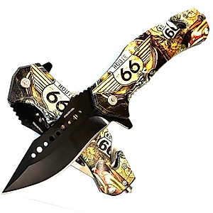 Rout 66 historical freedom tactical pocket folding blade knife GPL160 66
