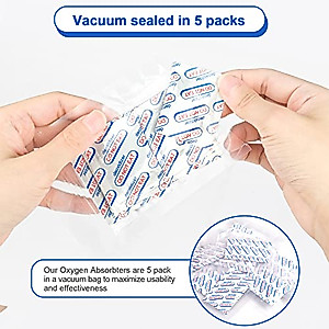 400cc Oxygen Absorbers for Food Storage - 100 Count (20x Packs of 5) - for Long Term Food Storage & Survival, Mylar Bags, Canning, Harvest Right Freeze Dryer, Dehydrated, and Preserved Foods