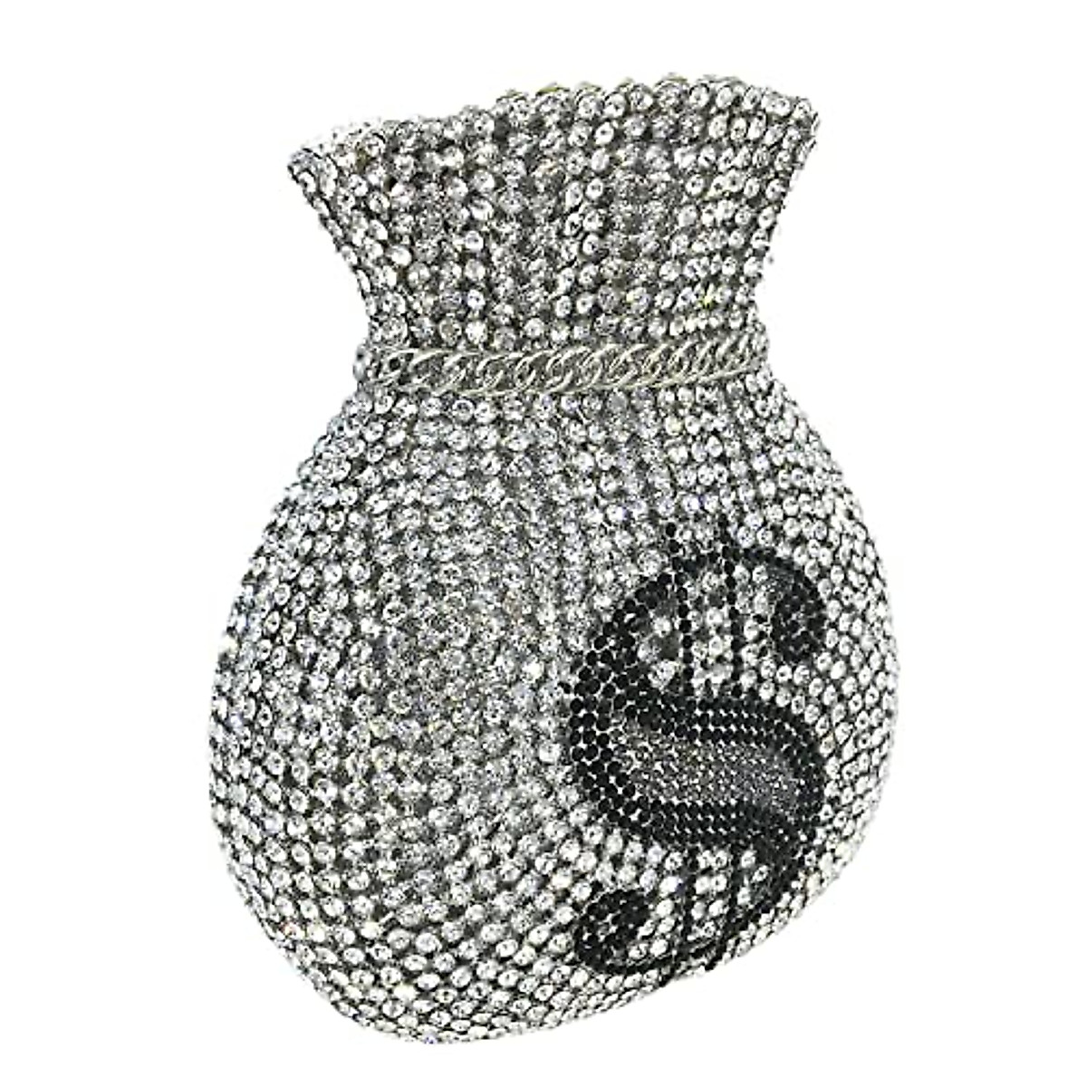 Tngan Women Money Pouch Evening Bag Sparkling Crystal Purses Rhinestones Wedding Party Prom Clutch, A-Silver