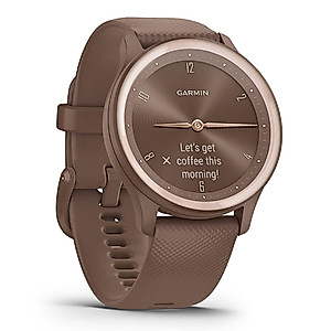 PlayBetter Garmin vivomove Sport (Cocoa/Peach Gold) Hybrid Smartwatch Power Bundle - Heart Rate Monitor Watch with Call Portable Charger & HD Screen Protectors - Women's Fitness Tracker