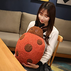 TONGSONG Cute Pillow Plush Ladybug Stuffed Animal Stuff Ladybird Plush Pillow Toys Kawaii Soft Lady Beetle Pillow Hugging Stuffed Ladybug Gift for Kids Home Decor¡­