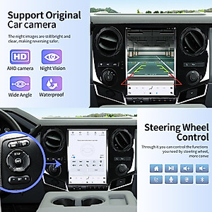 Qualcomm Car Radio for Ford F250 F350 2009-2012 F450 F650 2009-2016 Stereo Replacement Carplay Android Auto Upgrade 12.1 Inch 2K IPS Touch Screen Android 13 Tesla Style Head Unit Navigation
