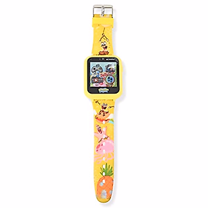 Accutime Kids Nickelodeon Spongebob Squarepants Yellow Educational Learning Touchscreen Smart Watch Toy for Boys, Girls, Toddlers - Selfie Cam, Games, Alarm, Calculator (Model: SGB4090AZ)