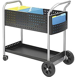 Safco Products Scoot Legal SizeMail Cart 5239BL Black, Swivel Wheels
