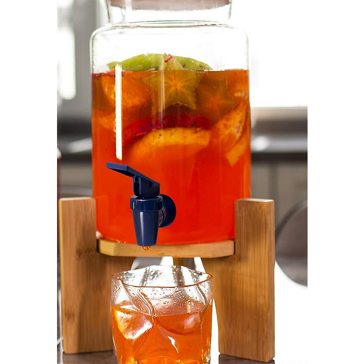 Hgzaccompany Replacement Cooler Faucet Water Bottle Jug,Water Dispenser Tap Set,BPA-Free Plastic Spigot Spout Water Beverage Lever Pour Dispenser Valve,Water Crock Tap (2 Blue)