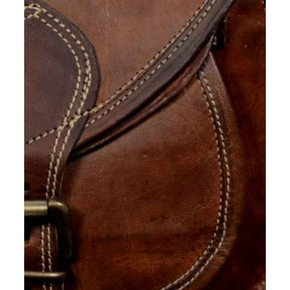 9 inch Women Leather Cross-body Shoulder Bag Satchel ladies Purse Genuine Multi Pocket Saddle Vintage Handmade Travel