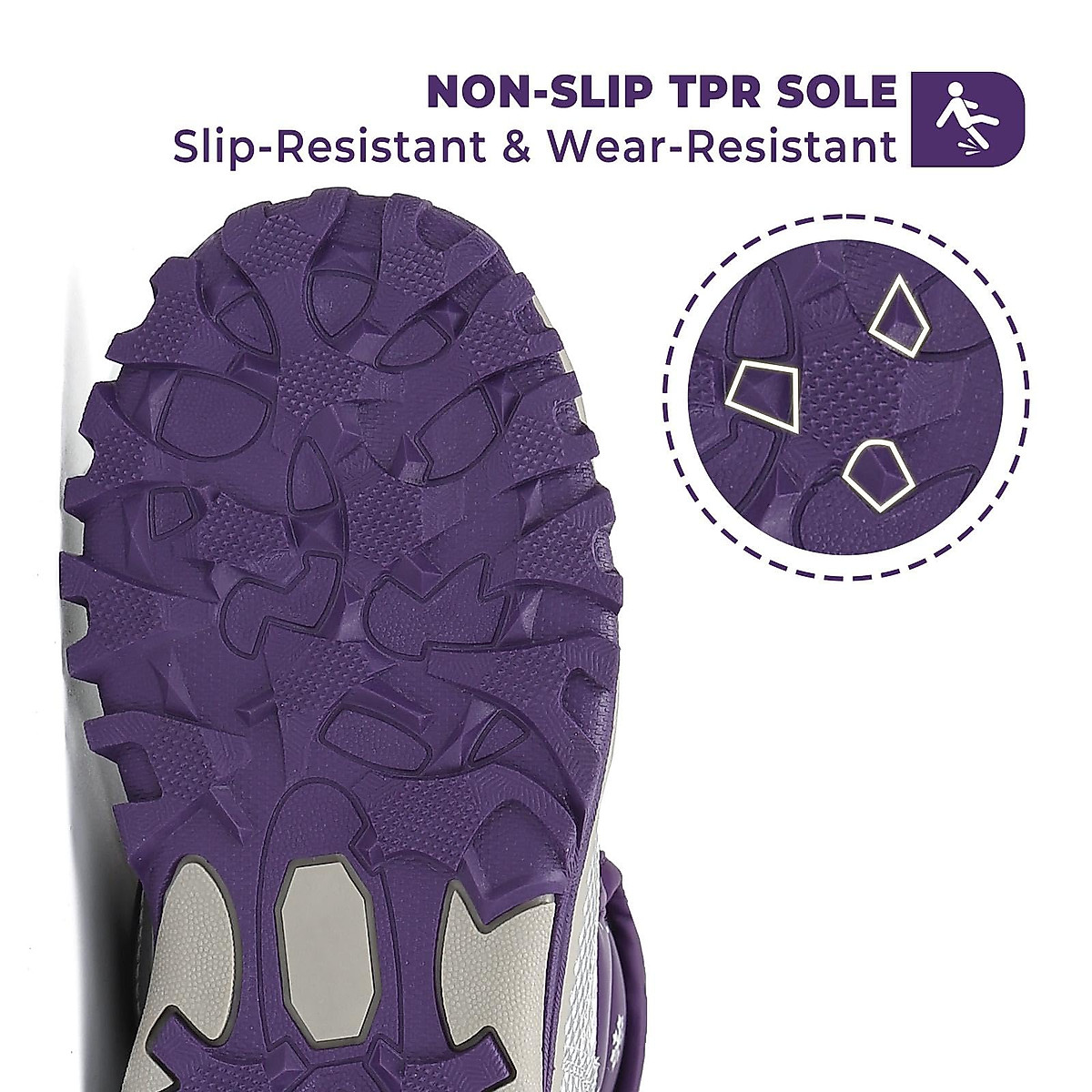 Mishansha Little Boys Winter Boots for Girls Kids War Snow Boots Water Resistant Antislip Outdoor Cold Weather Shoes Purple 2 Little Kid