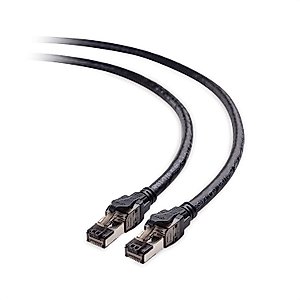 Cable Matters 40Gbps Short Cat 8 Ethernet Cable 3.3 Feet / 1m (Shielded Cat8 Ethernet Cable, Cat 8 Cable, Category 8 S/FTP Cable) in Black, up to 40Gbps