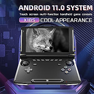 Powkiddy X18S Handheld Game Console, Android 9.0 System, Ultra-High Performance, Supports Multiple Emulator Games, 5.5-Inch HD Screen, Dual Speakers and Bluetooth Function
