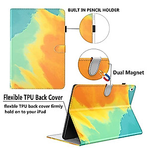 HUHI Case for iPad Mini 6 6th Gen, Watercolor Slim Folio Stand Tablet Cover for iPad Mini 6 8.3 Inch 2021 (Autumn Leaf Color)