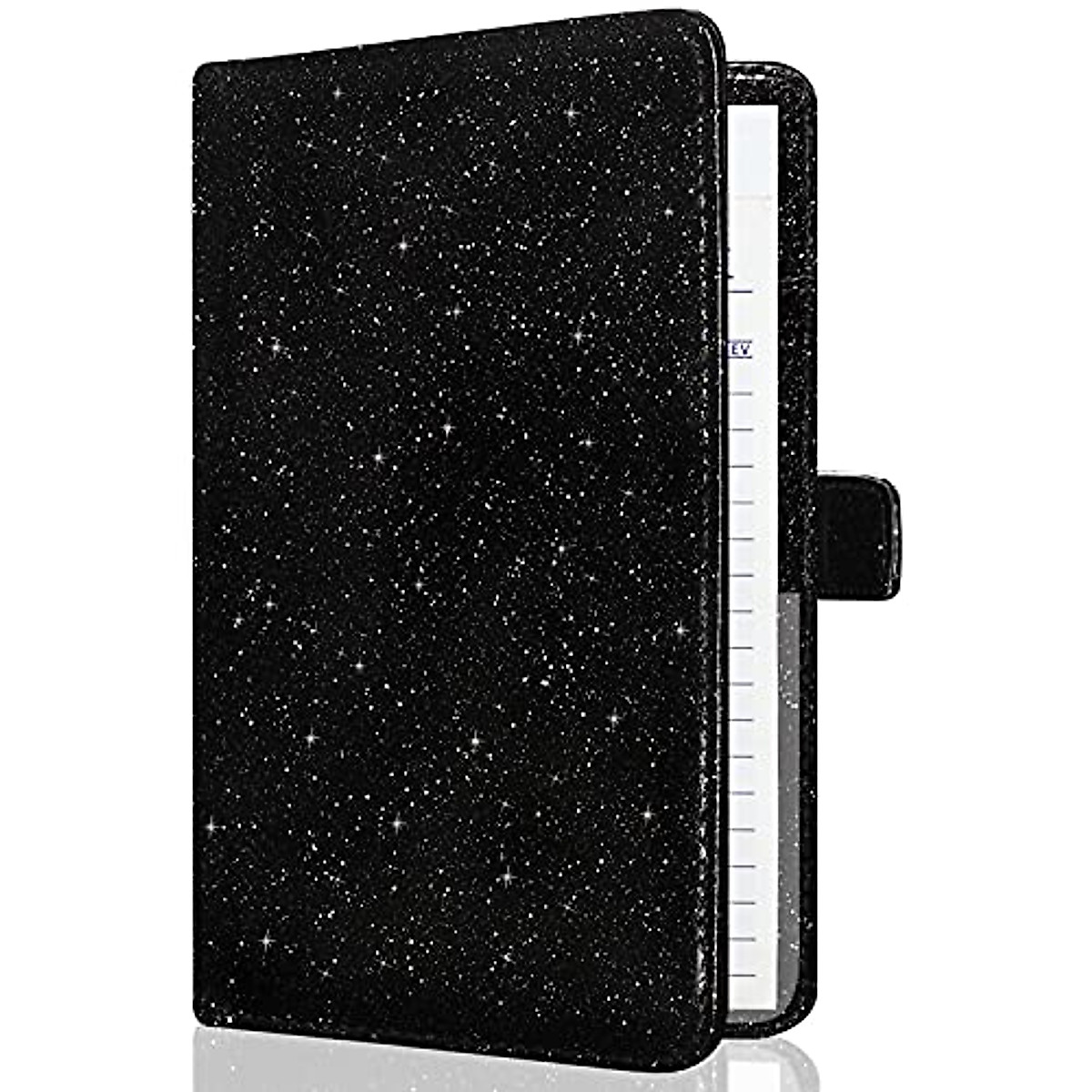 Server Books for Waitress - Leather Waiter Book Server Wallet Cute Waitress Book&Waitstaff Organizer, Waitress Book with Money Pocket&Magnetic Closure Fit Server Apron, Glitter Black