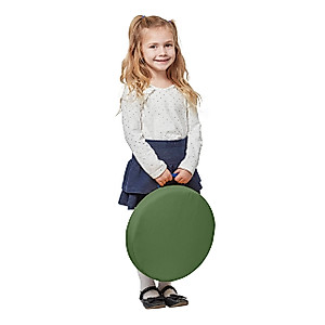 ECR4Kids SoftZone Floor Cushions with Handles, 2" Deluxe Foam, Round, Hunter Green, (6-Pack)