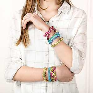 Craftabelle – Suede, Braid, & Leatherette Creation Kit – Bracelet Making Kit – 25pc Jewelry Set with Colored Straps – DIY Jewelry Kits for Kids Aged 8 Years +