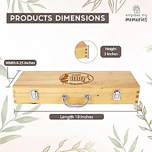 Engrave My Memories Grill Accessories, BBQ Grilling Tools Set, Portable 11-Piece Barbeque Utensils, Custom Gifts for Men (BBQ)