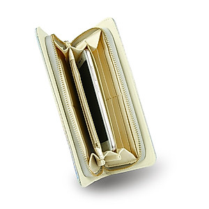 YAIRYANGTZE Holographic Wallet Clutch - Iridescent Purse Long Wallet with Zipper for Women (Silver)