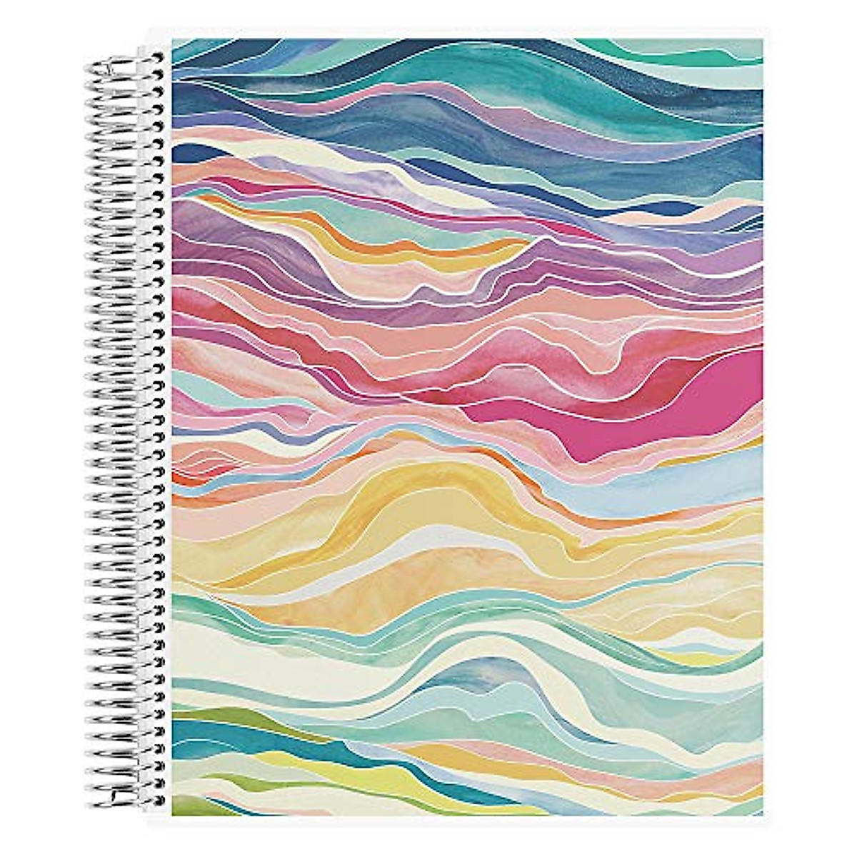 Erin Condren 8.5" x 11" Spiral Bound College Ruled Notebook - Layers Colorful. 160 Lined Page Note Taking & Writing Notebook. 80Lb Thick Mohawk Paper. Stickers Included