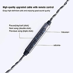 okcsc Earphone Upgrade Cable,MMCX Earbuds Replacement Cord,4 Cores OFC Silver Plated Earphones Audio Adapter with Mic for Shure SE215 SE315 SE535 (mmcx,Gray,Mic)