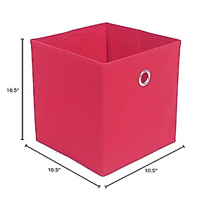 Amborido Storage Cubes Foldable Drawers Office Toys Room Organizer Cubby Clothes Fabric Kids Bins 6 Pack (Red)