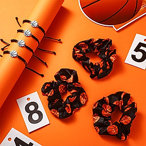 10 Pieces Adjustable Sport Hair Scrunchies and Bracelets for Teen Basketball, Volleyball, Soccer, and Softball Players