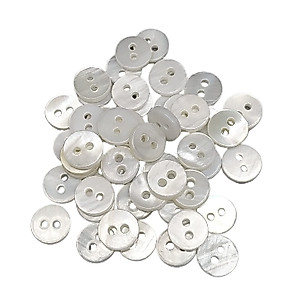 50 Nacar Natural Shell Buttons - Sewing Accessory - 6 Sizes - Manufactured and Shipped from Spain - (8 mm)