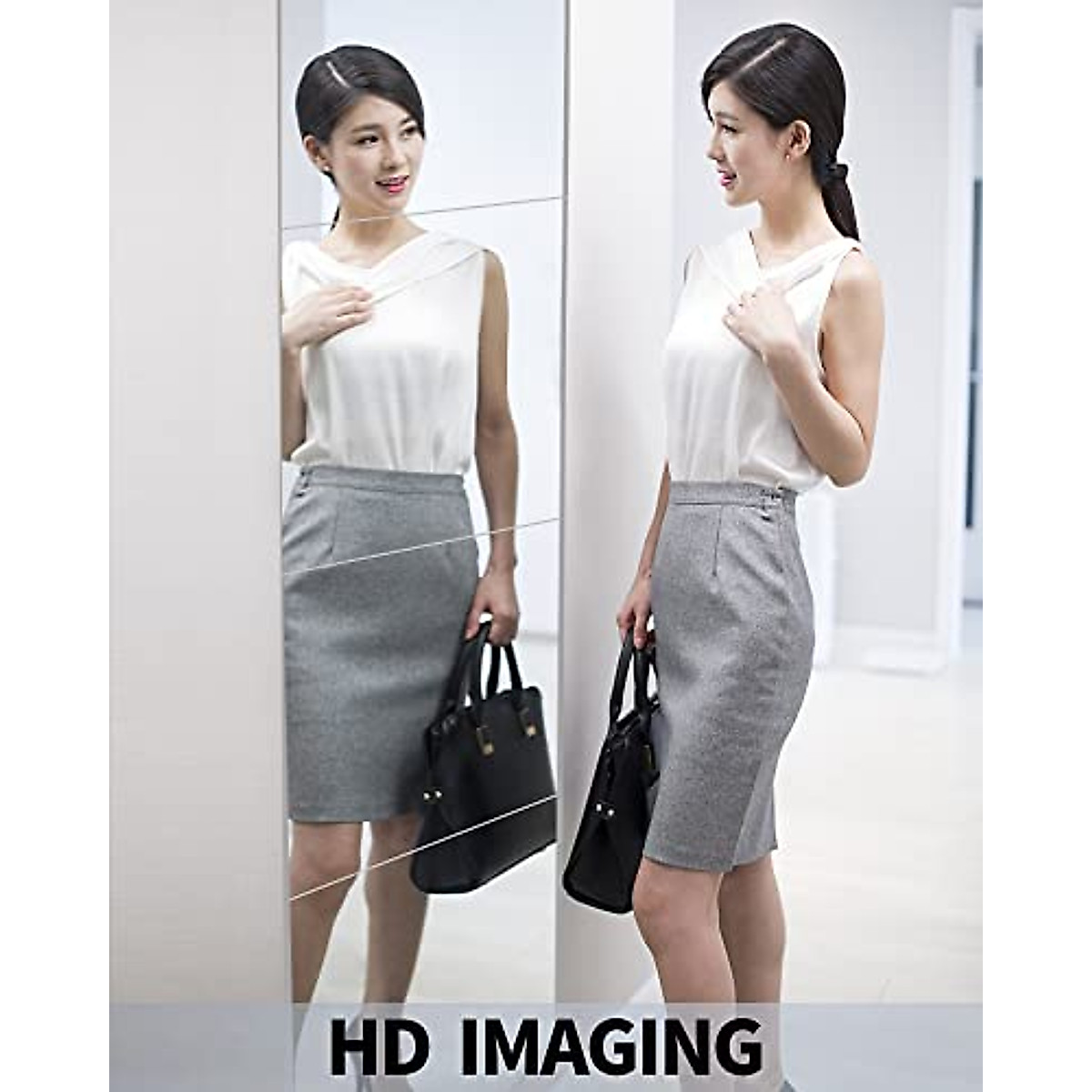 Unbreakable Full Length Mirror Wall Tiles,Shatterproof Plexiglass Full Body Mirror,Extra Thick1/8",12"x12"x4Pcs,Closet Mirrors for Bedroom,Gym Mirrors for Home Gym,Peel and Stick Mirrors For Wall