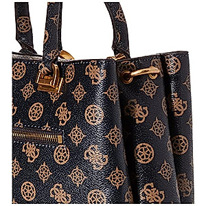 Guess G Vibe Girlfriend Satchel Mocha Logo, Mocha Logo