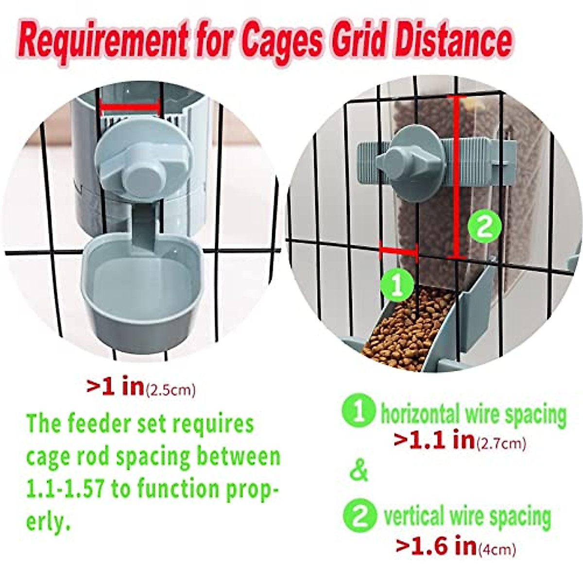 BNOSDM Rabbit Automatic Food Feeder and Water Dispenser Bunny Gravity Feeding Station Waterer Set Hanging Self-Dispensing Feeder for Ferret,Guinea Pigs Chinchillas Kittens
