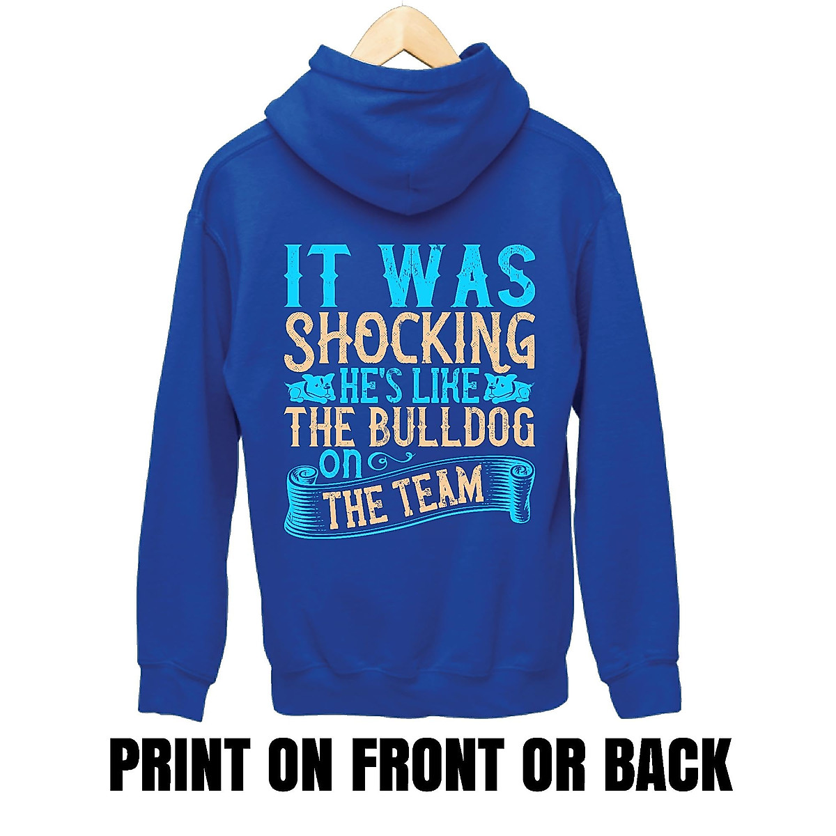 Bulldog Gift Ideas for Avid Sports Fans Black and Muticolor Unisex Hoodie
