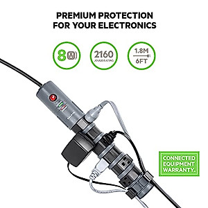 Belkin 8-Outlet Surge Protector, Power Strip with 6 Rotating AC Outlets & 6ft Long Plug, Heavy-Duty Extension Cord for Home, Office, Travel, Computer Desktop, & Phone Charger - 2,160 Joules