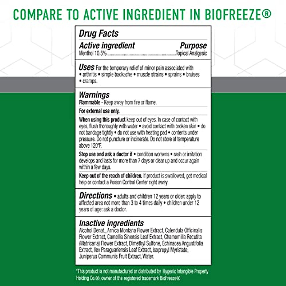 DCH Labs Cooling Pain Relief Spray, with 10.5% Menthol, for Arthritis & Backaches, 3 oz, 2-Pack