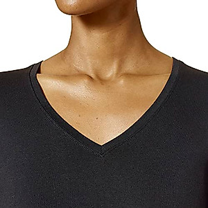 HUE Women's Perfect Legging Tunic Tee, Black – Long Sleeve, Large