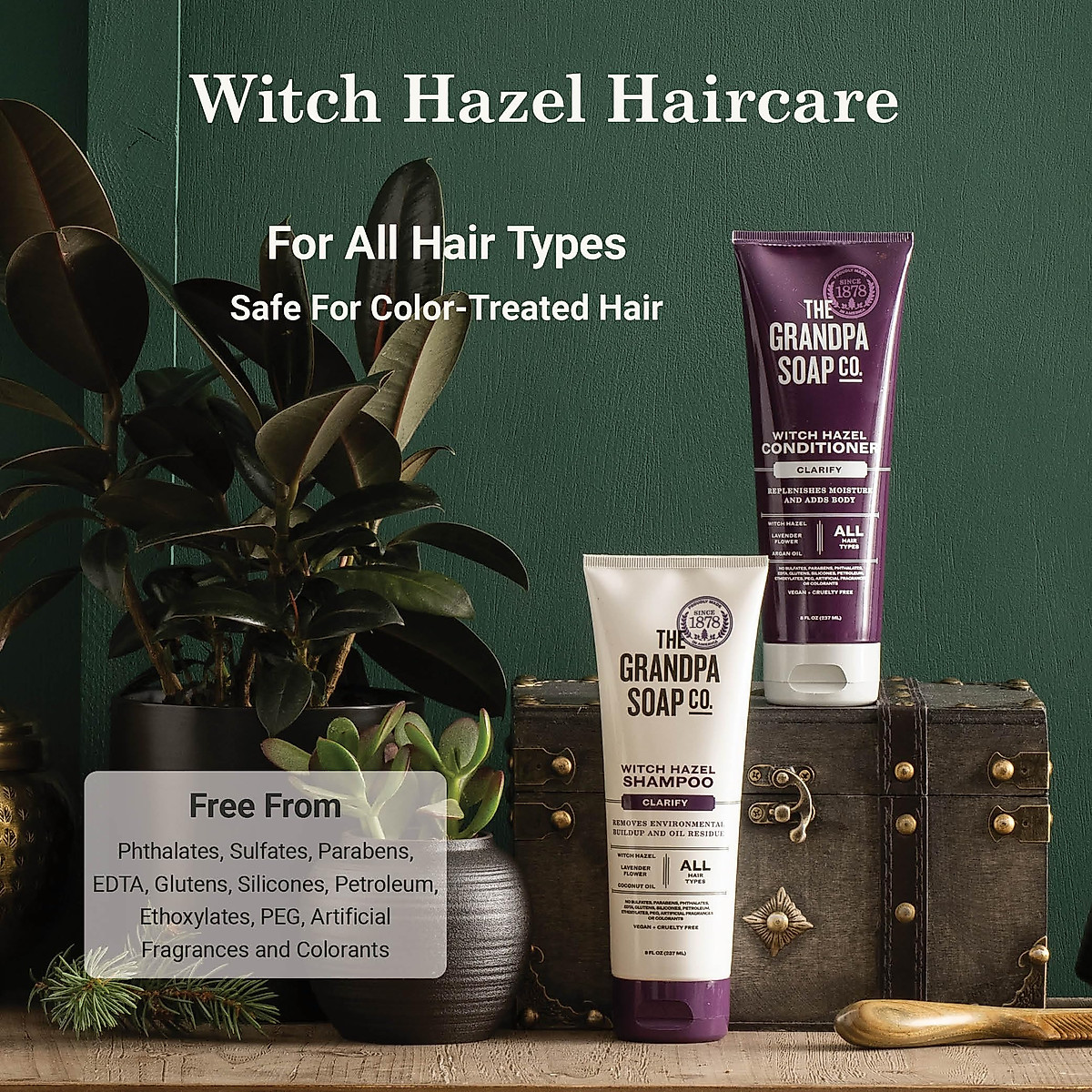 Grandpa's The Soap Company Clarifying Witch Hazel Conditioner - Relieves Scalp Conditions and Protects Against Buildup, With Lavender Flower, Sulfates and Parabens Free, 8 Fl Oz.