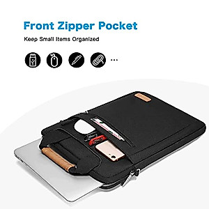 MOSISO Vertical Laptop Shoulder Bag Compatible with MacBook Air/Pro,13-13.3 inch Notebook,Compatible with MacBook Pro 14 inch 2023-2021 A2779 M2 A2442 M1 with Zipper Pockets & Belt, Black