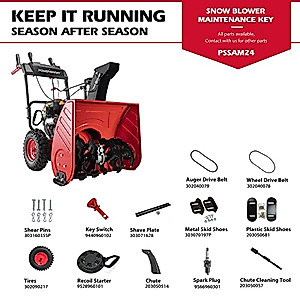 PowerSmart Snow Blower 24 Inch 2-Stage 212cc Engine Gas Powered with Electric Start PS24
