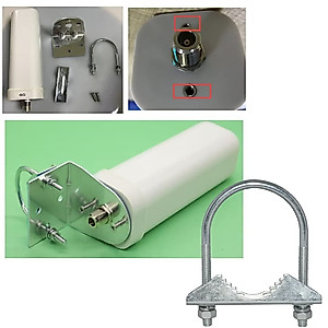 Chaowei 2 pcs Outdoor WiFi Antenna Mounting Bracket with U-Bolt - Magnetic Stainless Steel Hardware for 4G LTE, Ham Radio, and TV Antennas