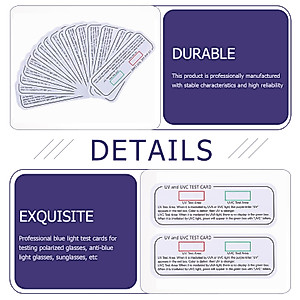 20pcs Light Test Cards UVA UVC Test Cards Light Wavelength Indicator Cards