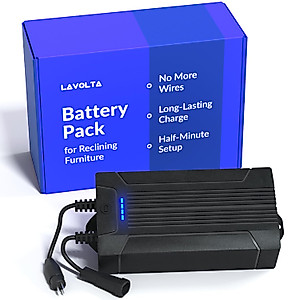 Lavolta Battery Pack for Reclining Furniture - Rechargeable Recliner Battery Pack - 2200mAh Universal 2-Pin Power Supply for Electric Recliners, Recliner Chair, Couch, Sofa - Wireless Backup Charger