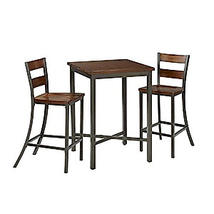 Home Styles Cabin Creek Bistro Table, Constructed from Hardwood Solids with a Chestnut Distressed Finish