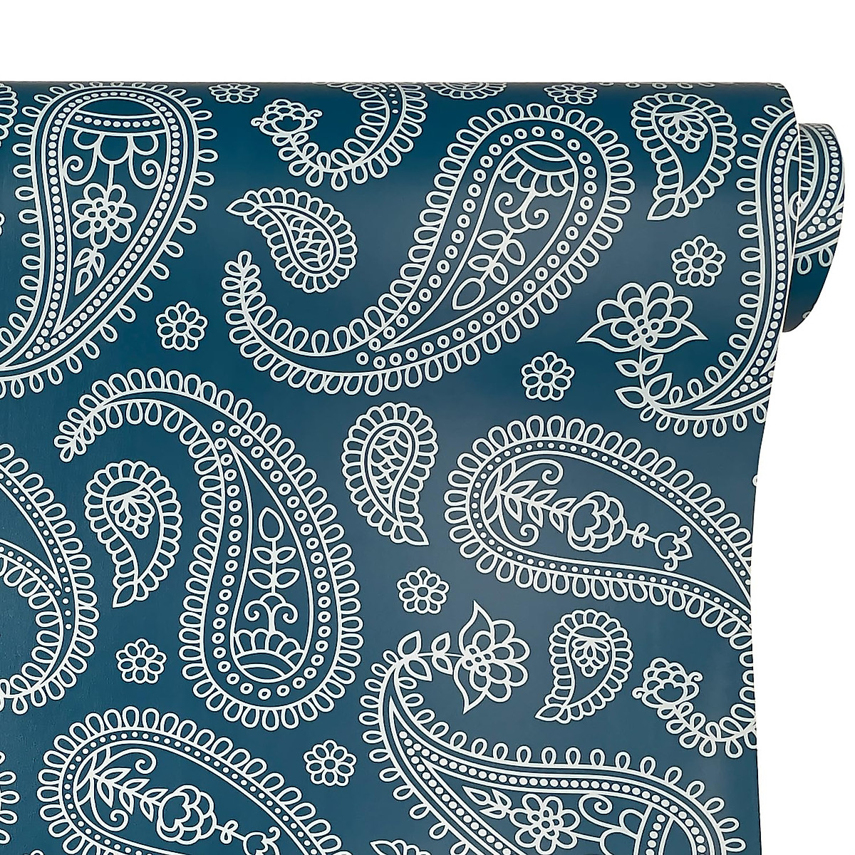 Yifely Self-Adhesive Shelf Liner Removable Drawer Paper for Covering Rent House Shelving Drawers, Vintage Paisley, 17.7 Inch by 9.8 Feet