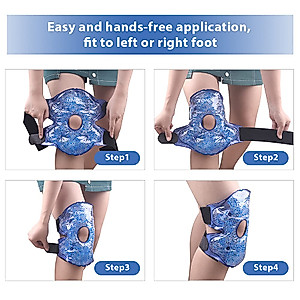 NEWGO Gel Beads Knee Cold Pack for Injury Reusable Ice Packs for Knee Replacement Surgery, Arthritis, Swelling, Bruises - 2 Pack