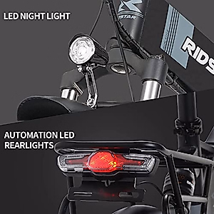 Ridstar Electric Bike for Adults, 1000W 48V 15Ah 30MPH 50 Miles E Bike, 20" x 4.0 Fat Tire Mountain Bike Dual Shock Absorber 7-Speed Foldable Bicycle